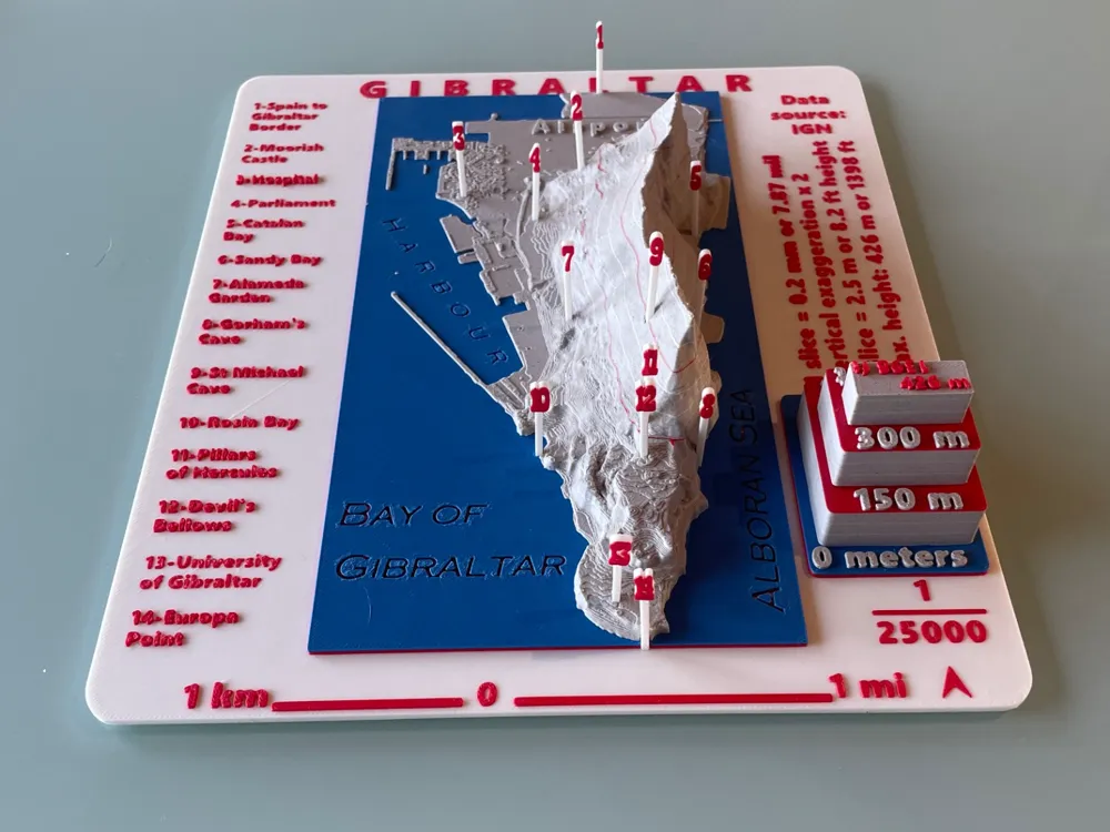 Relief map of Gibraltar by Dr. Padró - MakerWorld