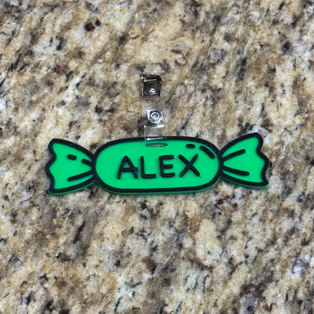 Candy Name Badge - Add Your Own Text! by Pistachio - MakerWorld