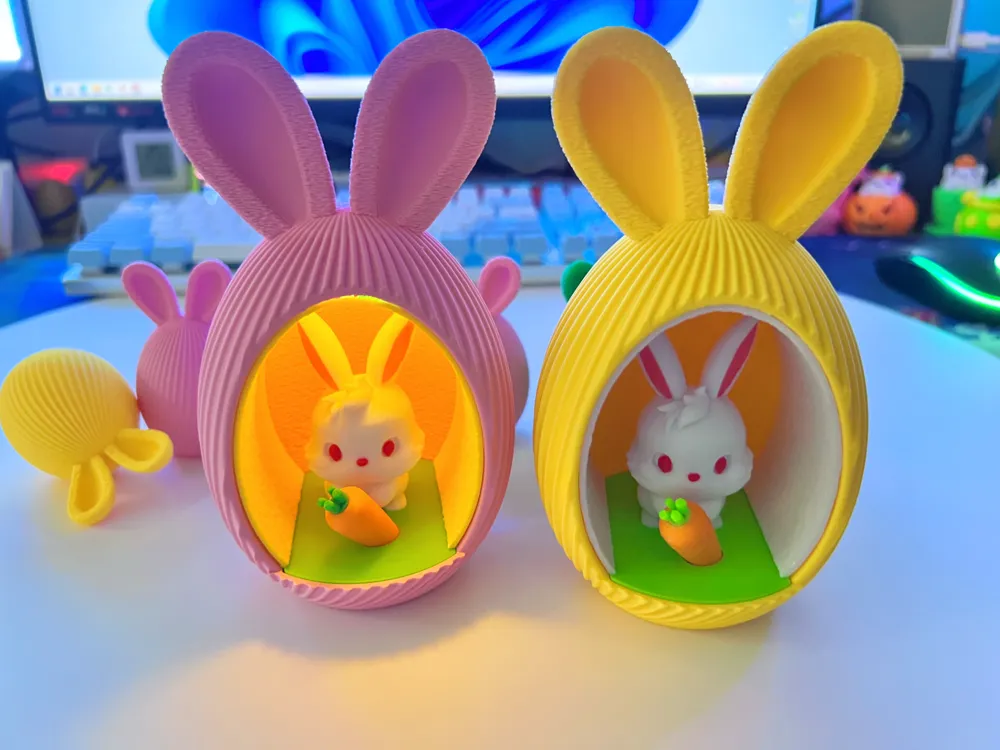 Easter Eggs Easter Bunny (Single-Color Print Assembly) by 包子是只猫 ...