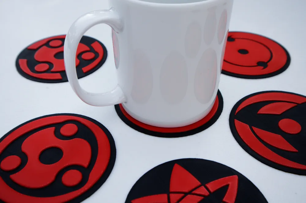 Naruto Sharingan Coasters | 10 Units by 3D Manga Panels MakerWorld ...