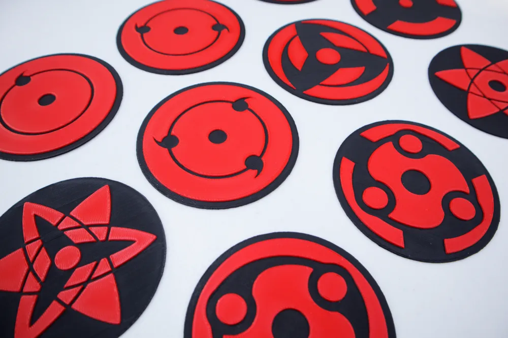 Naruto Sharingan Coasters | 10 Units by 3D Manga Panels MakerWorld ...