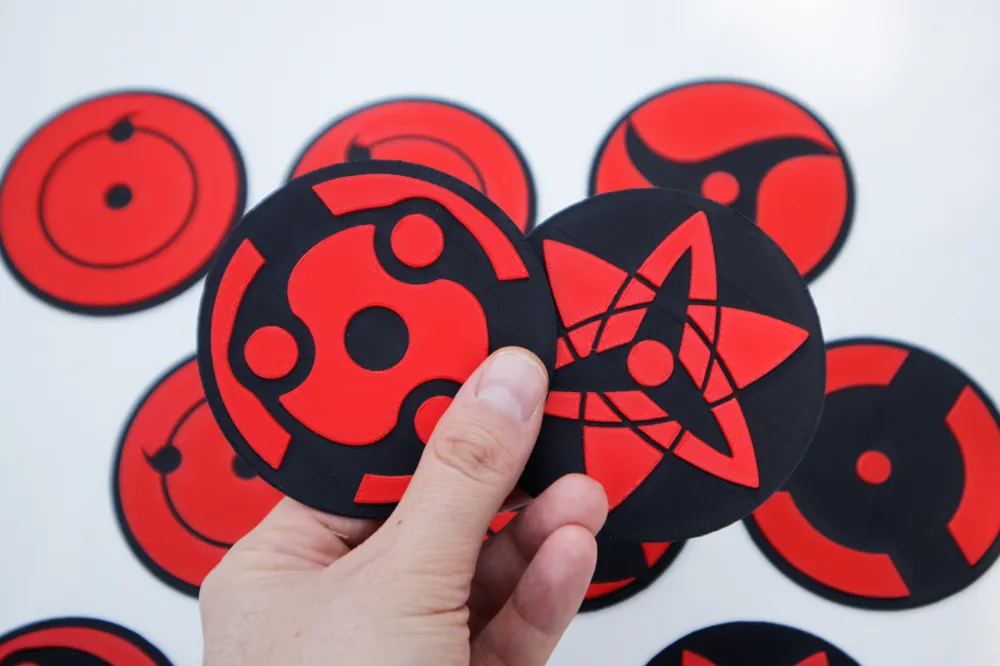 Naruto Sharingan Coasters | 10 Units by 3D Manga Panels MakerWorld ...