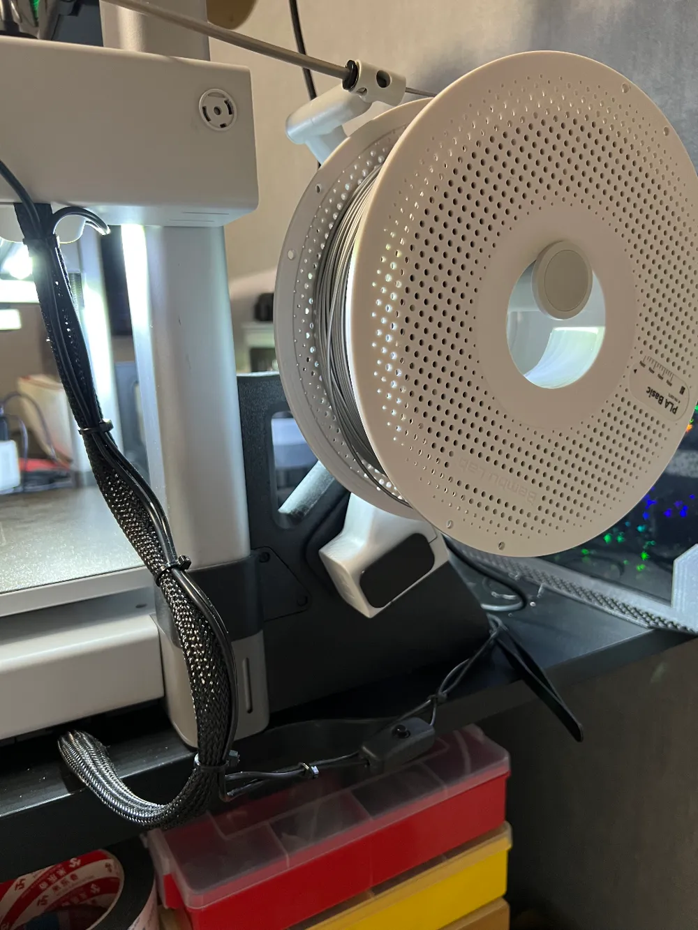 A1 Side Spool holder with top AMS - Free 3D Print Model - MakerWorld