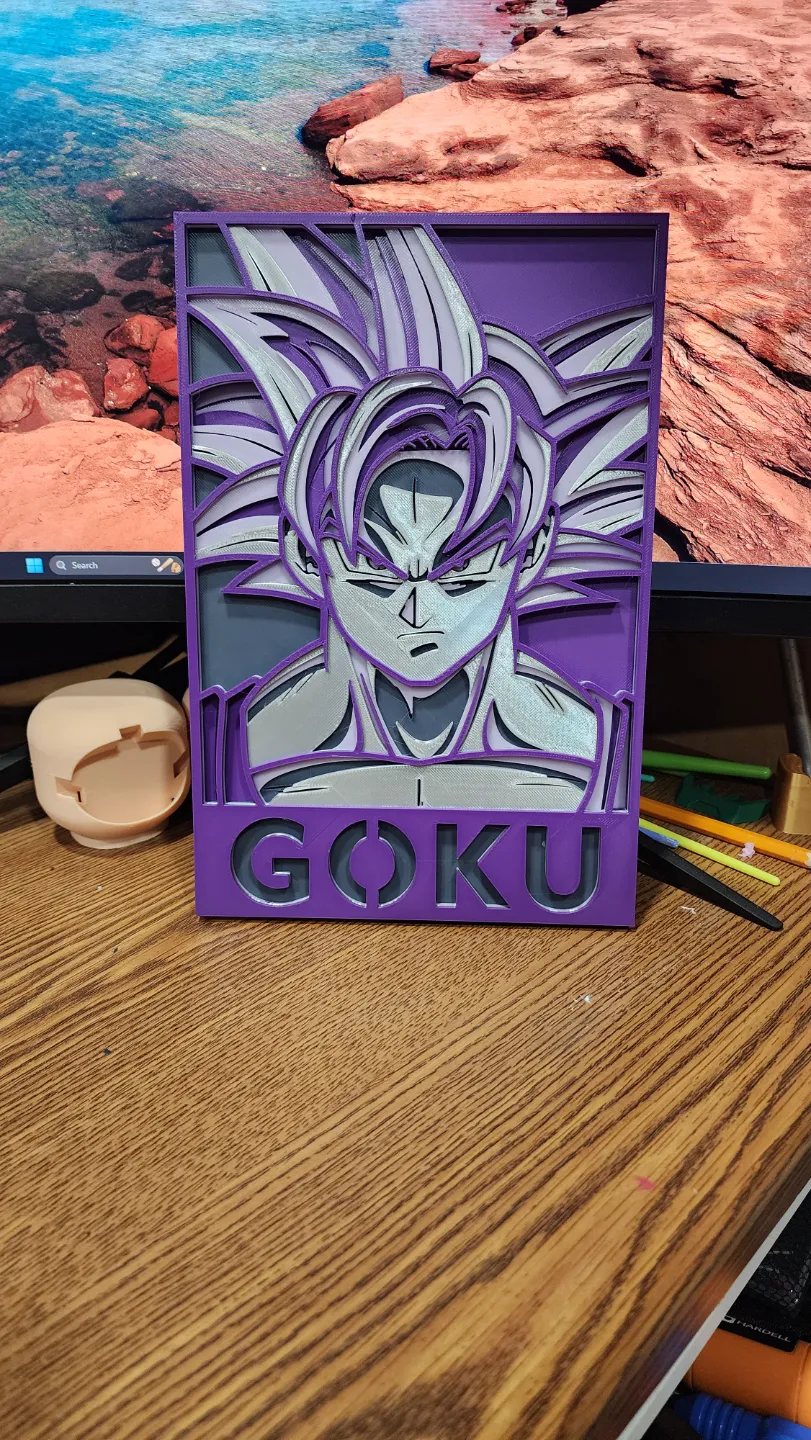 Goku Shadow Box Style Wall Art by TCS ThreeD - MakerWorld