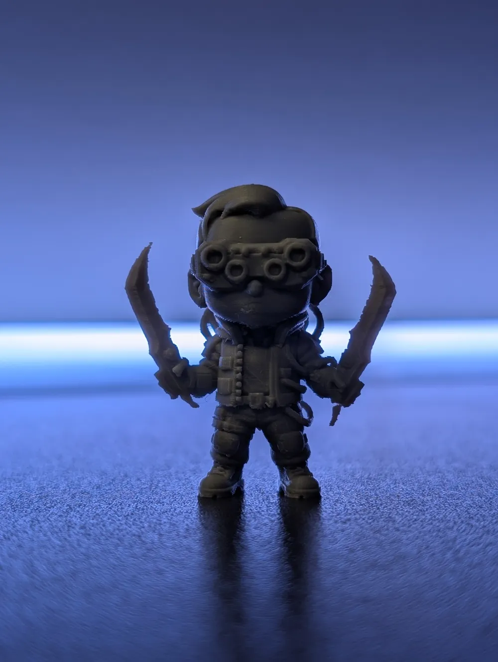 Chibi Cyberpunk Mantis Knight Dual Blade Figurine by RetroGalacticForge ...