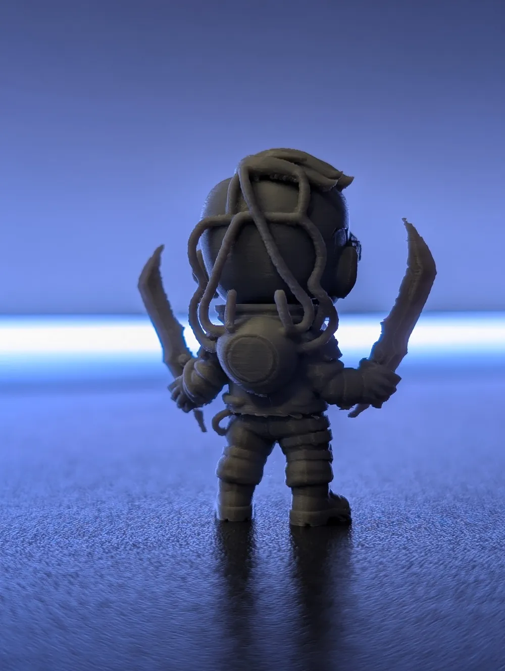 Chibi Cyberpunk Mantis Knight Dual Blade Figurine by RetroGalacticForge ...