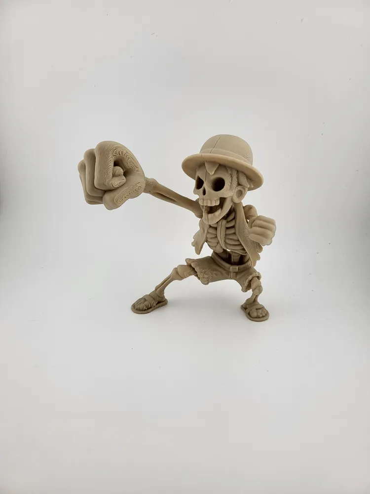 One Piece Luffy Skeleton Figure Punch Pose by Mad power MakerWorld ...