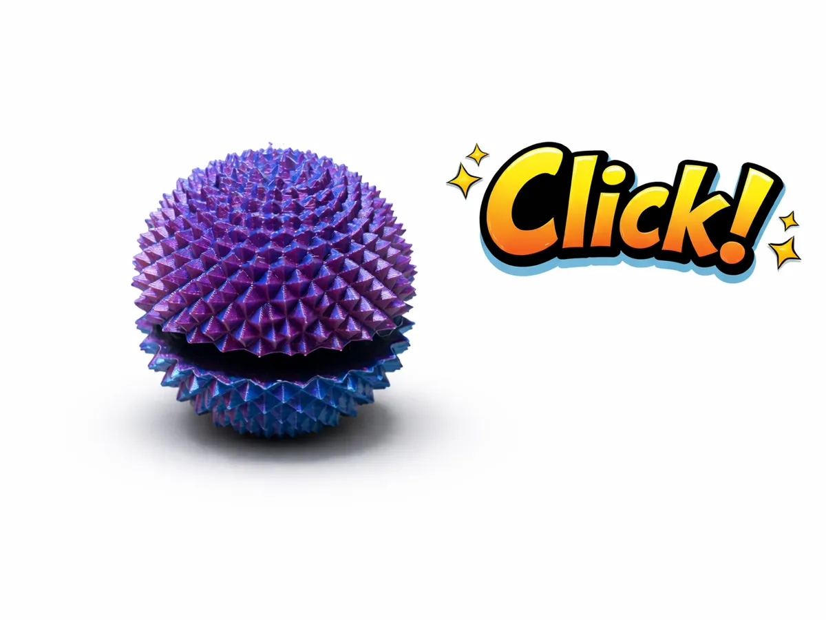 Spiky Ball Clicker (NO GLUE) - Free 3D Print Model - MakerWorld