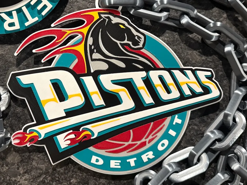 Detroit Pistons Turnover Chain - 90s Teal Edition - Free 3D Print Model ...
