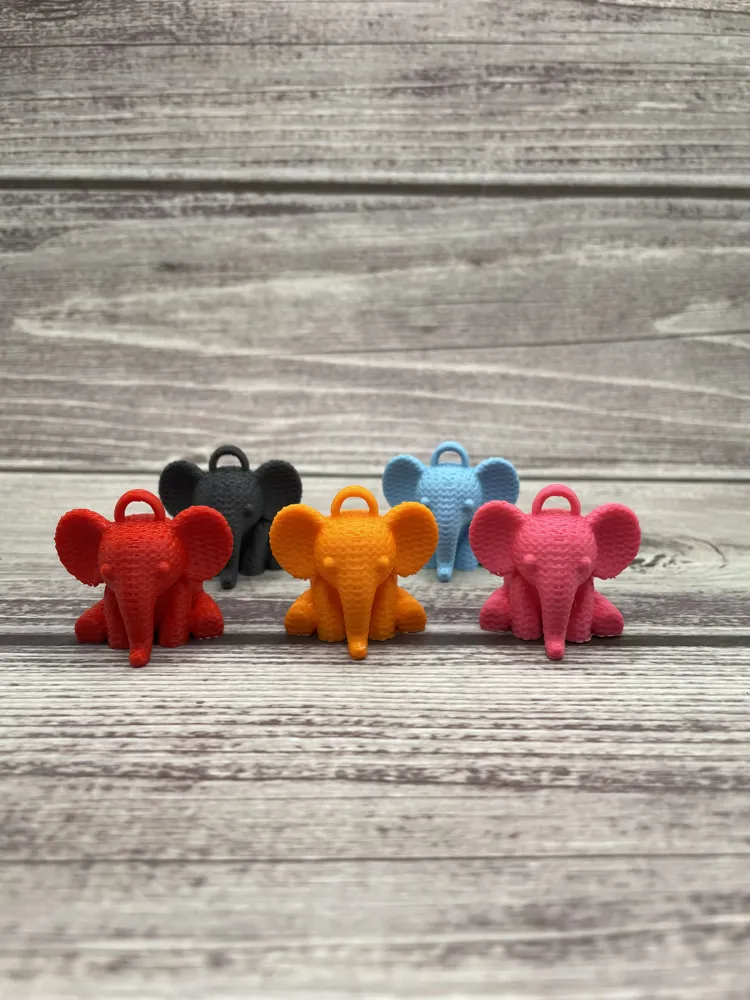 Knitted Elephant Keychain - Free 3D Print Model - MakerWorld