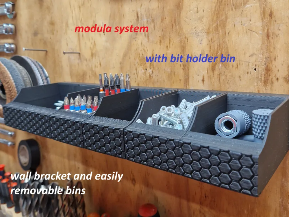 Modular wall mounted storage bins organizer by ABO Design MakerWorld ...