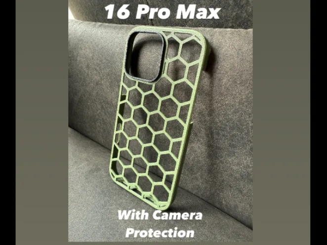 iPhone 16 Pro Max Case Hexagon Style - Free 3D Print Model - MakerWorld