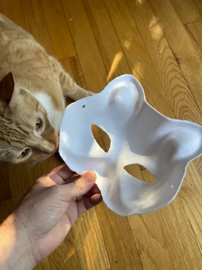 Human Sized Paintable Cat Mask by EmoticonEmolu MakerWorld: Download ...