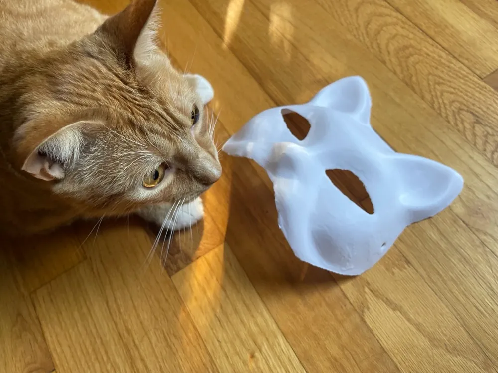 Human Sized Paintable Cat Mask by EmoticonEmolu MakerWorld: Download ...