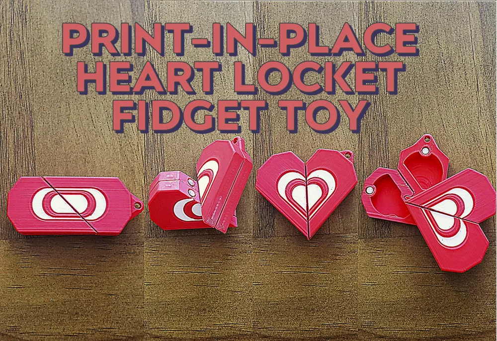 Print In Place Magnetic Heart Locket Fidget Toy by MeasureOnce ...
