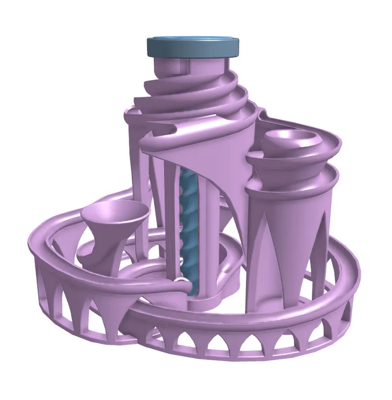 The Cyclone: triple lift, triple track marble machine - Free 3D Print ...