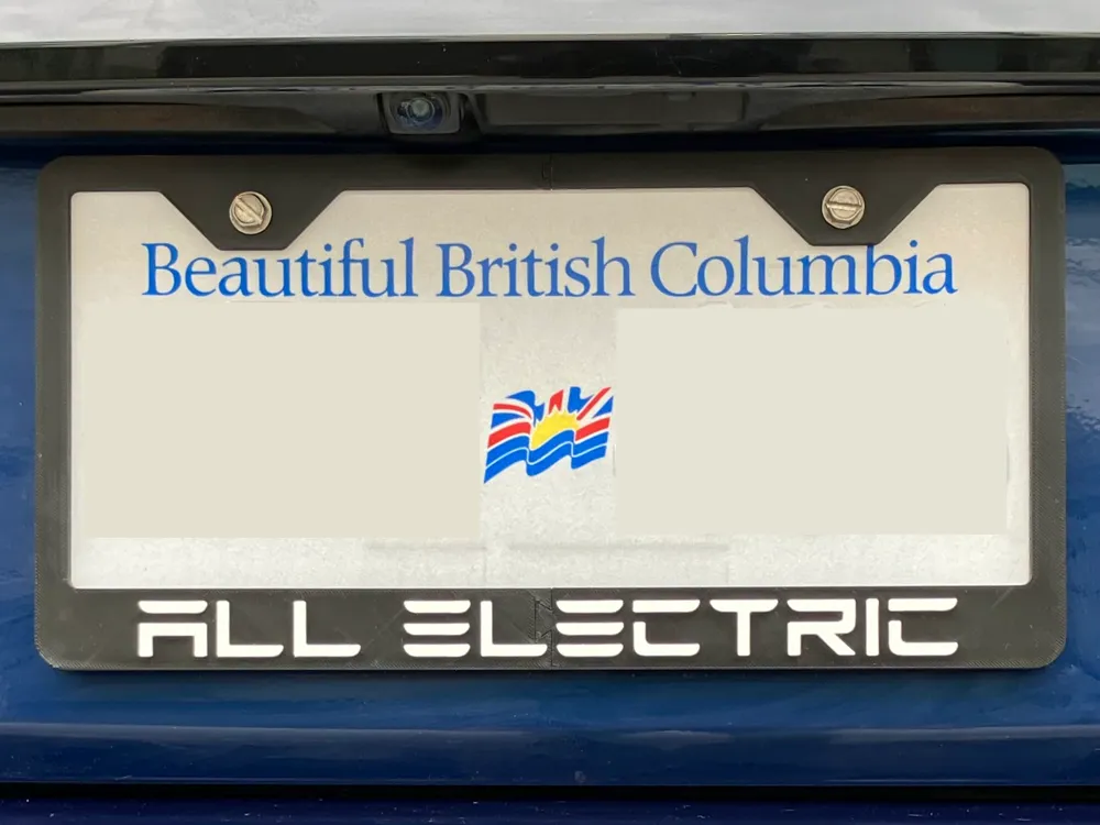 License Plate Frame/Cover for Electric Cars/EVs by Toucan Makes ...