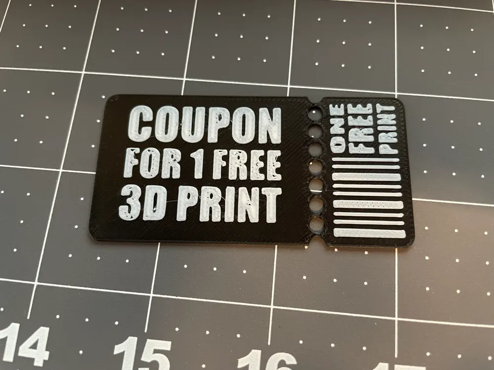 Coupon for 1 Free 3D Print Tearable Gift 4mm Noz - Free 3D Print Model ...