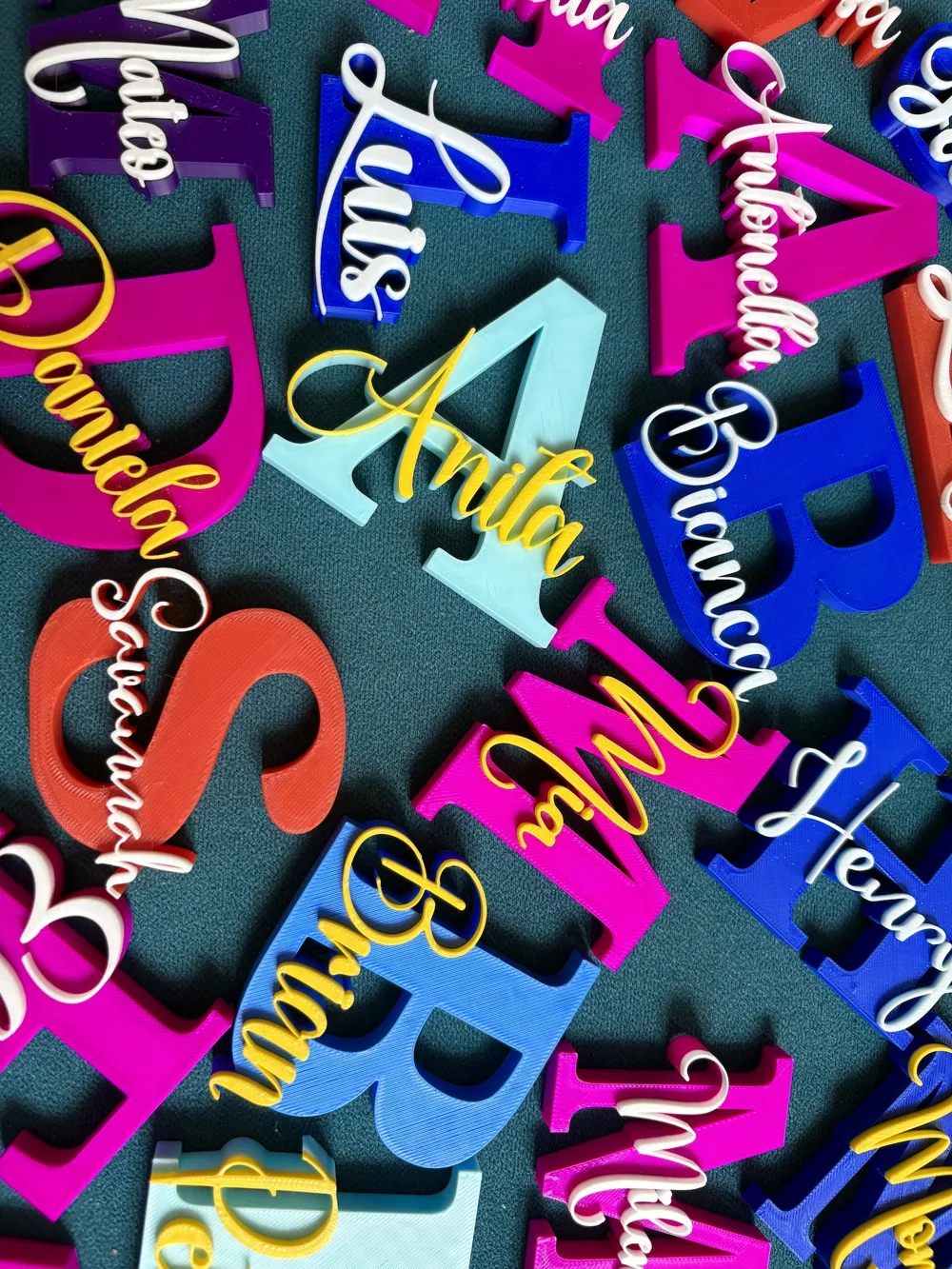 NAMES MIX NAMEN Initial letter + Name Tag Sign - Free 3D Print Model ...