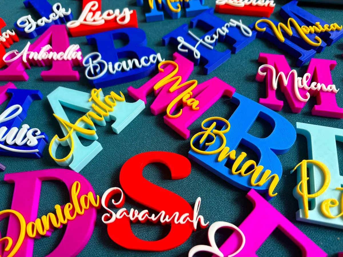 NAMES MIX NAMEN Initial letter + Name Tag Sign - Free 3D Print Model ...