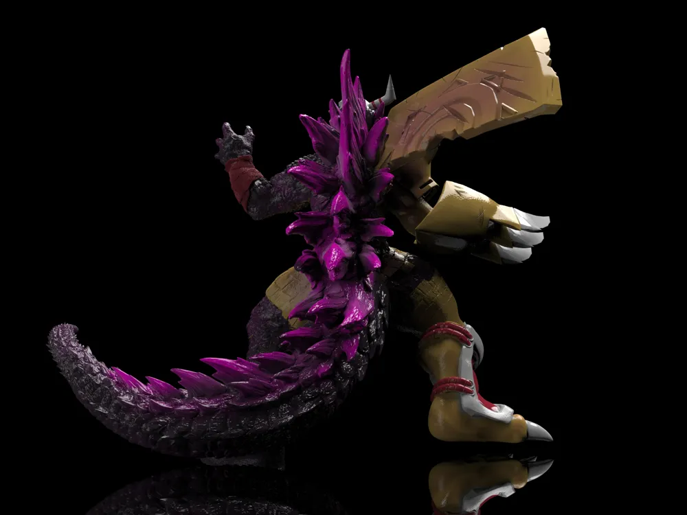 Warbarian Godzilla (WarGreymon collaboration Godzilla) Original - Free ...