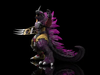 Warbarian Godzilla (WarGreymon collaboration Godzilla) Original - Free ...