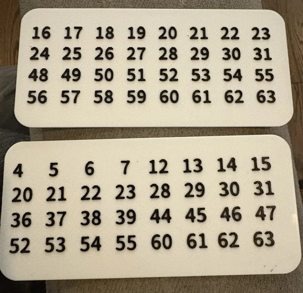 Binary Magic Trick by Hannah MakerWorld: Download Free 3D Models