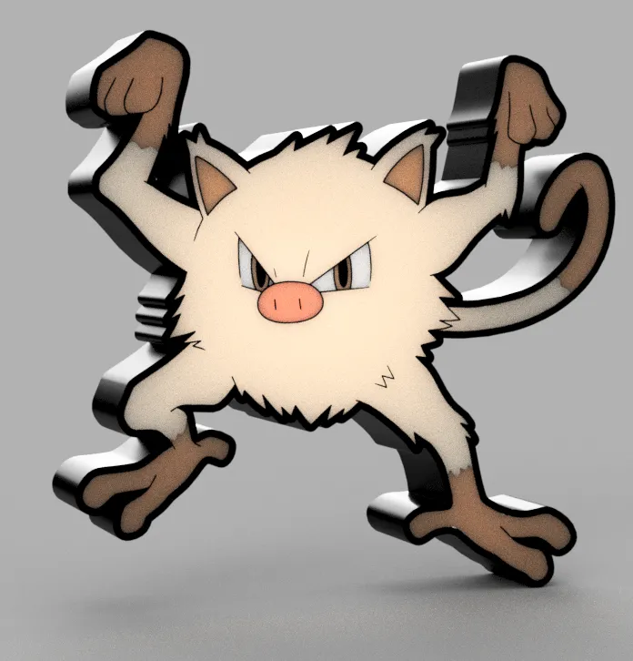 Pokemon - 0056 Mankey LED Lamp by BeeTee 3D - MakerWorld