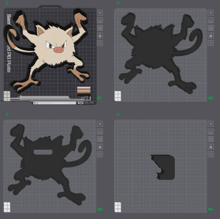 Pokemon - 0056 Mankey LED Lamp by BeeTee 3D - MakerWorld