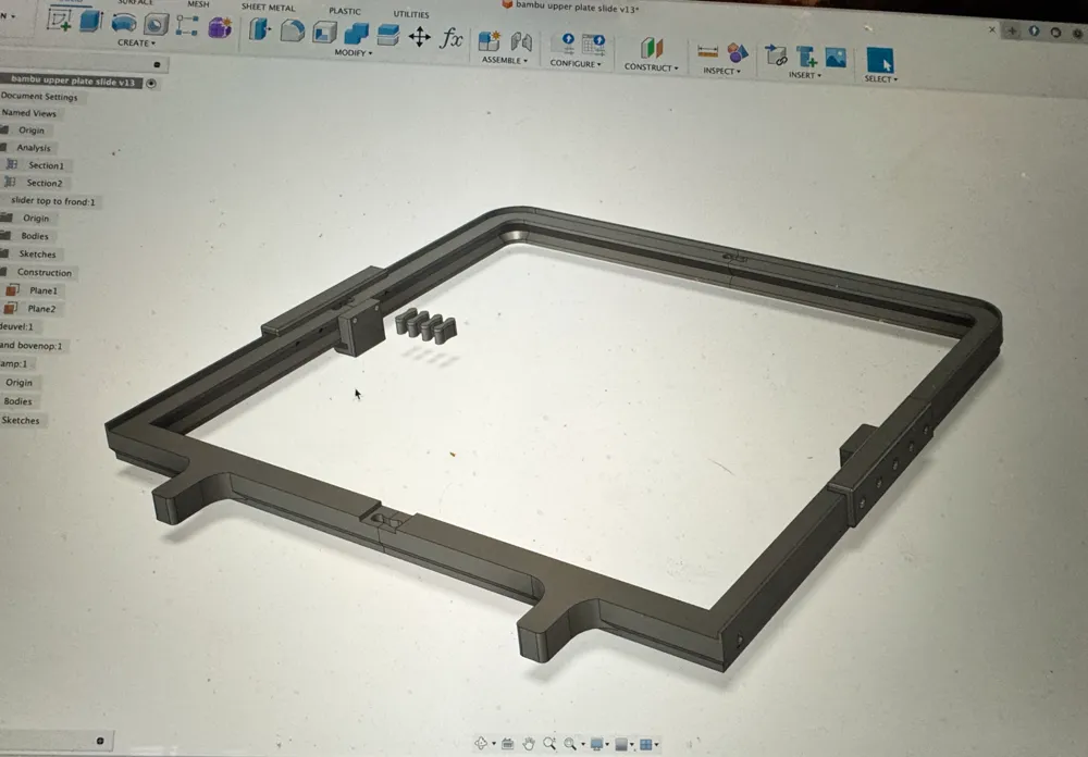 Bambu front slide for glass plate with AMS on top. by microcoating ...