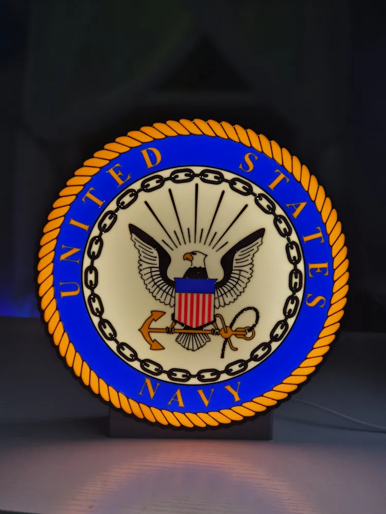 US Navy Emblem LED Lightbox - Free 3D Print Model - MakerWorld