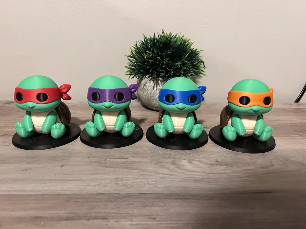 Baby Ninja Turtles Desk Pals by K3DPrint MakerWorld: Download Free 3D ...