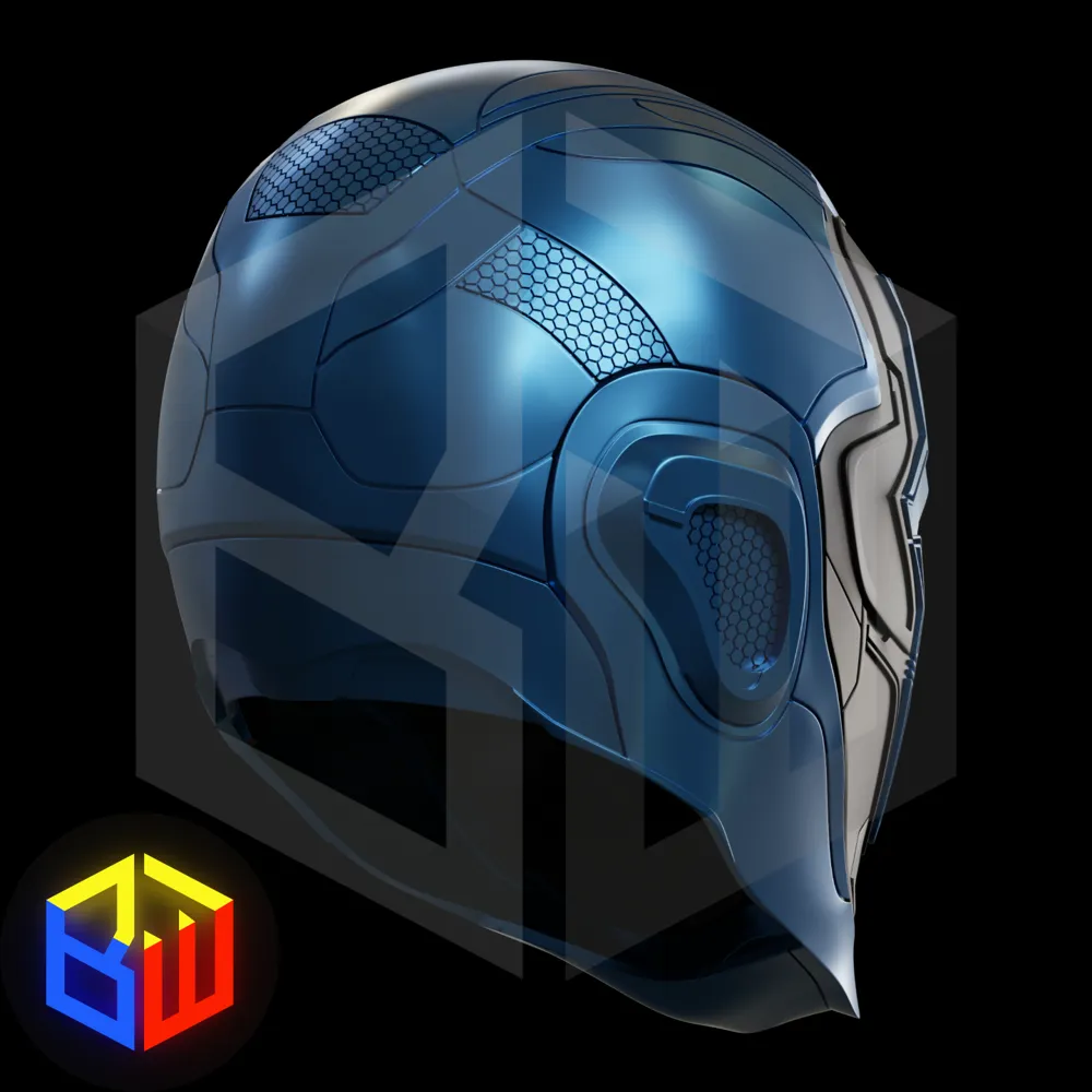 Blue Beetle Movie Helmet V3 - Free 3D Print Model - MakerWorld