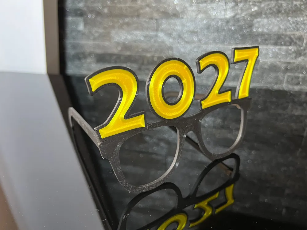 Funny New Year's glasses. Gadget 2027 - Free 3D Print Model - MakerWorld