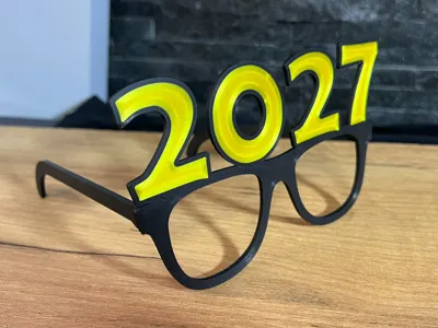 Funny New Year's glasses. Gadget 2027 - Free 3D Print Model - MakerWorld