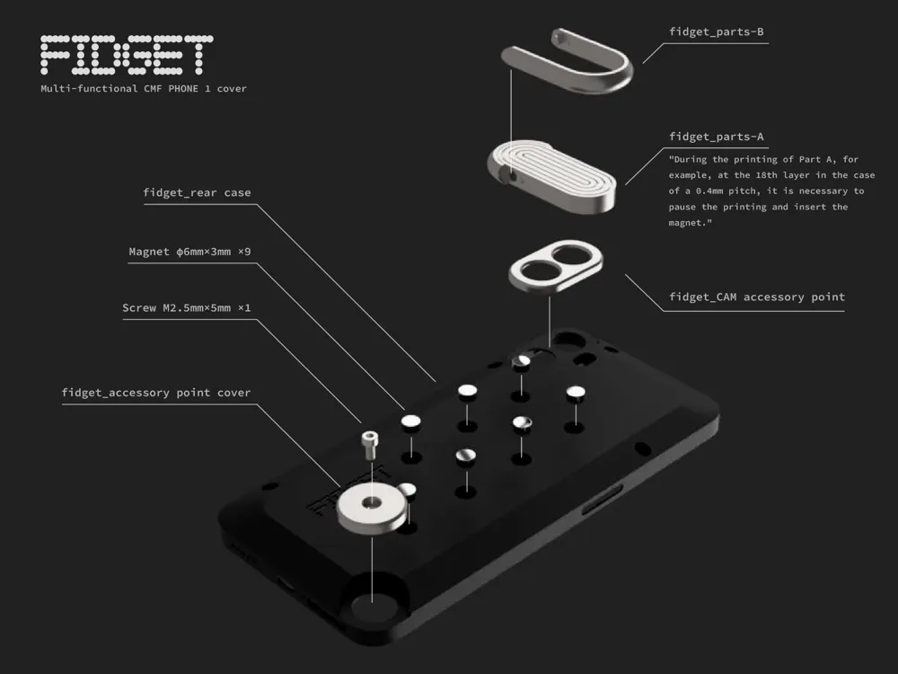"FIDGET" CMF Phone 1 Cover by YOSHIO - MakerWorld