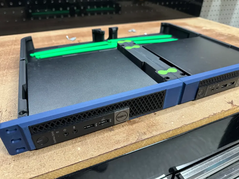 1U case for two Dell Optiplex Micro PCs Remixed by Giles Evans - MakerWorld