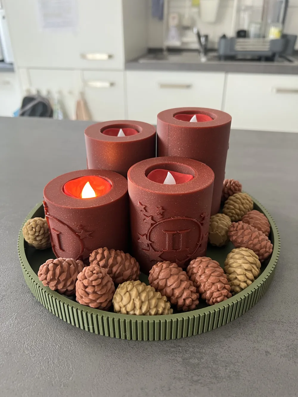 Advent Wreath with Pine Cones by luca_coolio MakerWorld: Download Free 3D Models