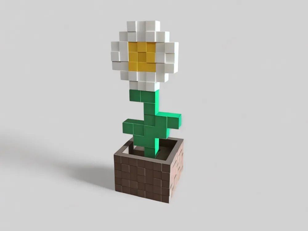 Minecraft Daisy Flower In Pot (No AMS) by Creat3DWorks MakerWorld ...