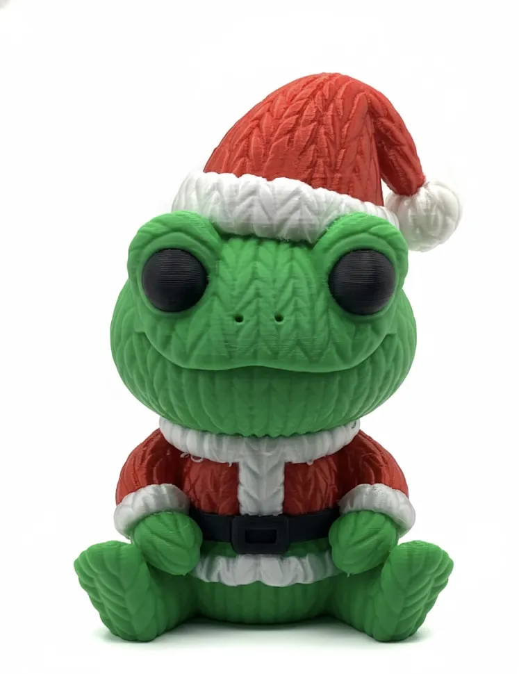 Knitted Christmas Frog Plush Toy - Free 3D Print Model - MakerWorld