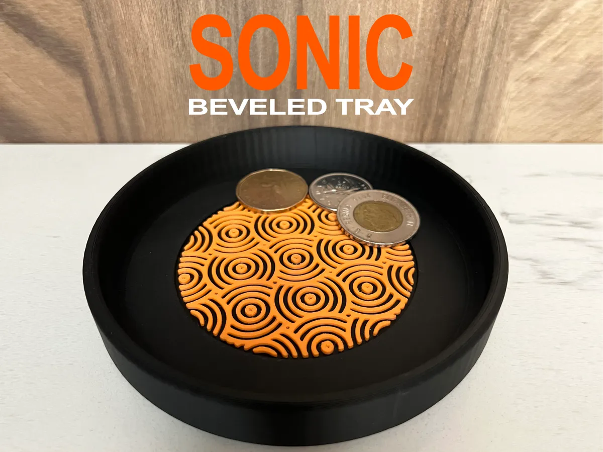 Sonic Beveled Round Tray with Inlayed Pattern - Free 3D Print Model ...