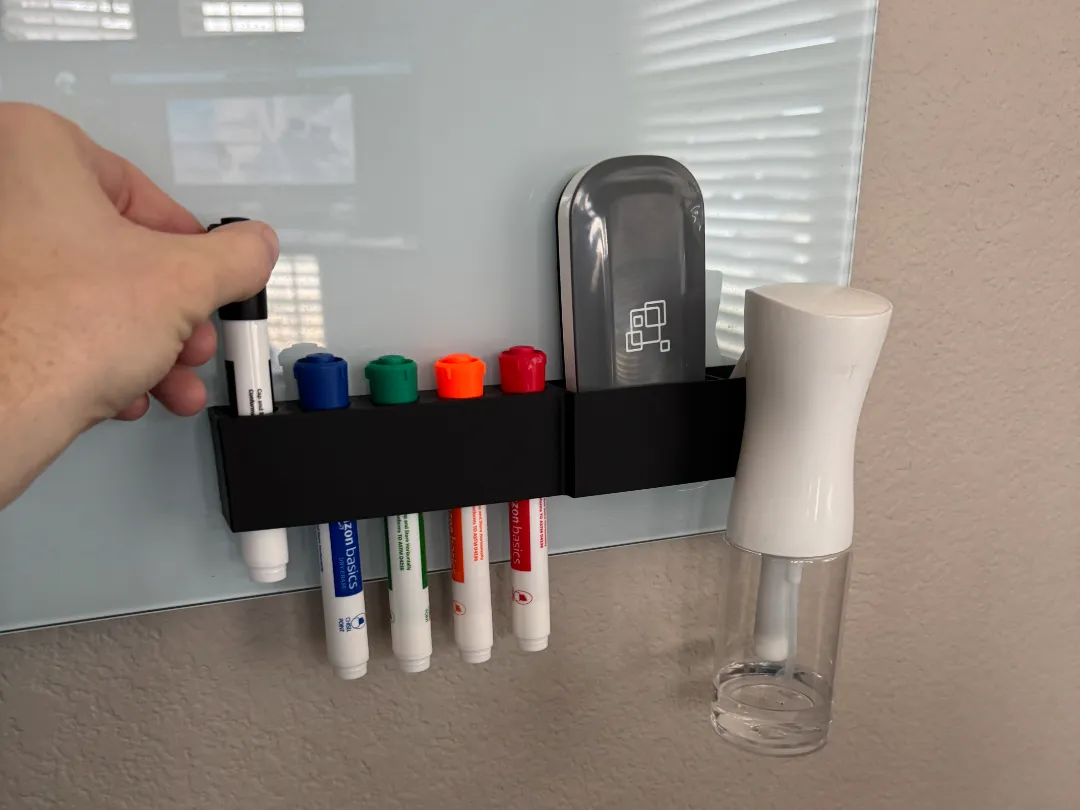 Whiteboard Organizer for markers, eraser, bottle - Free 3D Print Model ...