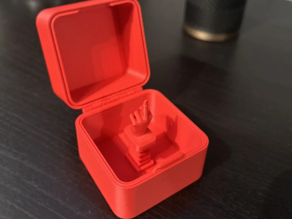 Middle Finger Gift Box with print in place hinge! - Free 3D Print Model ...