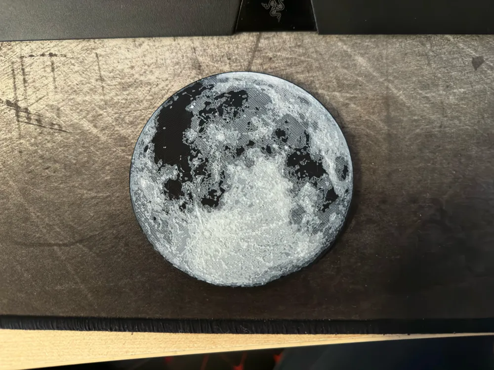 Moon Coaster 2 Color Hueforge by Datschi - MakerWorld