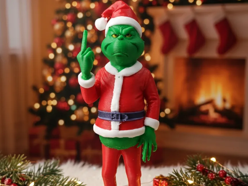 Grinch Middle Finger Christmas - Free 3D Print Model - MakerWorld