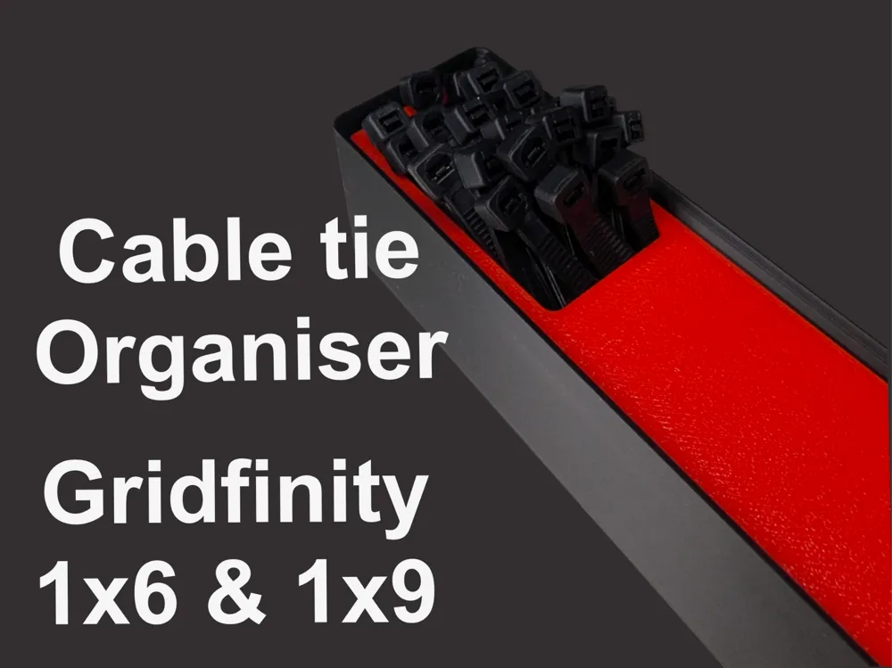 Cable tie organizer Gridfinity - Free 3D Print Model - MakerWorld