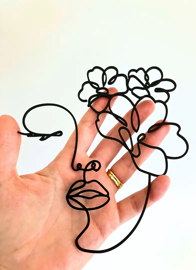 Elegant Lady Line Art – Minimalist Wall Display by A*i*m*e*e* - MakerWorld