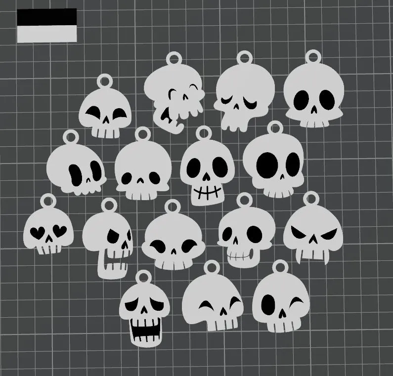 Skull Keychains set of 16 different pieces - Halloween 2023 by Daraun ...