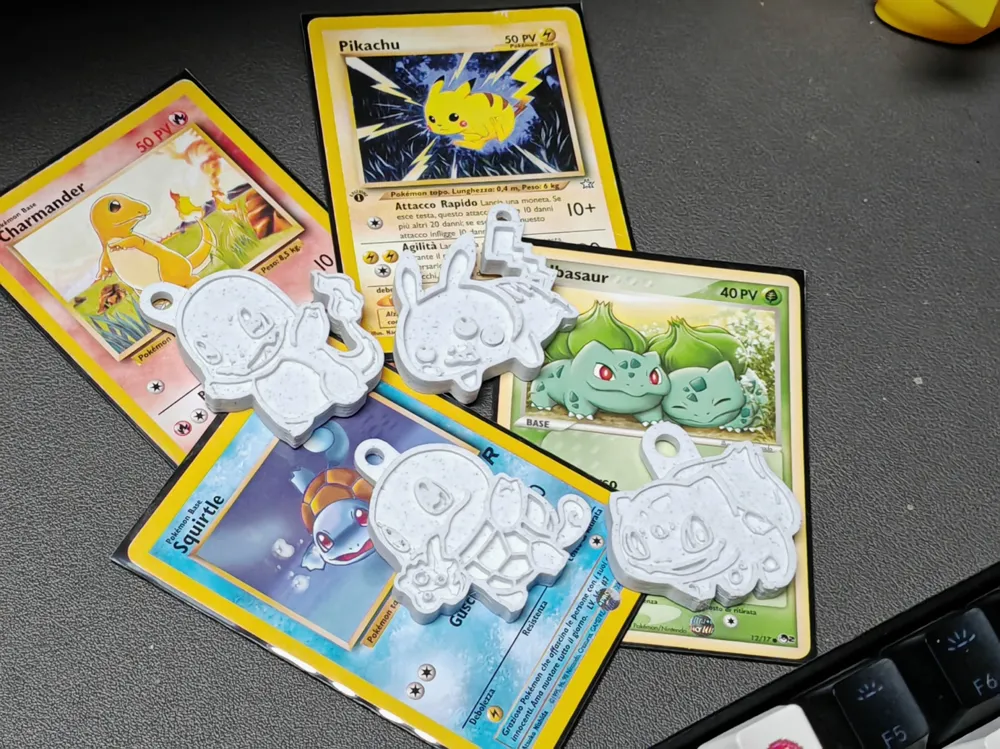 Pokemon Keychain (Pikachu and first gen starters) by billy_1411 ...