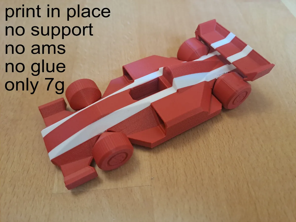 Print-in-Place Race Car with Spinning Wheels - Free 3D Print Model ...